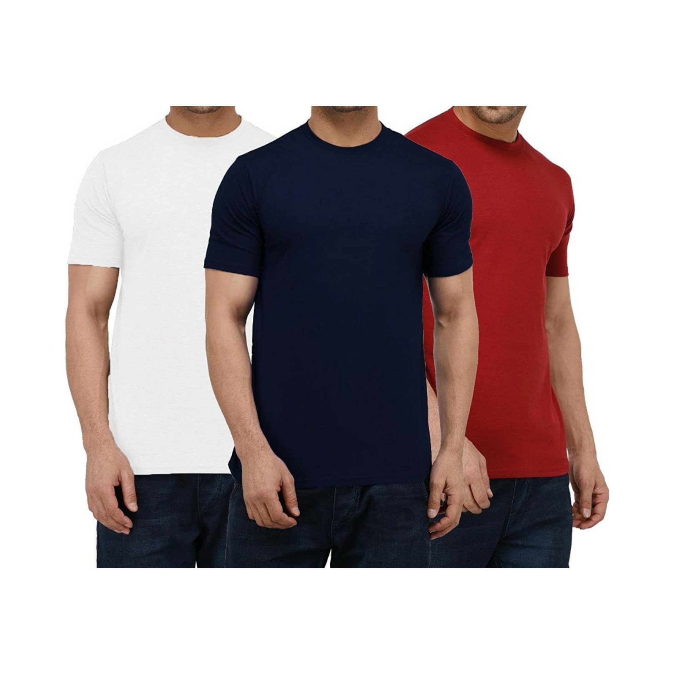 Combo Of 3 Cotton Plain Premium Round Neck T-Shirt For Men | Daraz.com.np