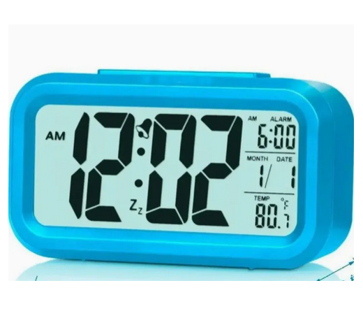 Digital Alarm Clock, Lcd Light Up Digital Coock , Smart Optical Back ...