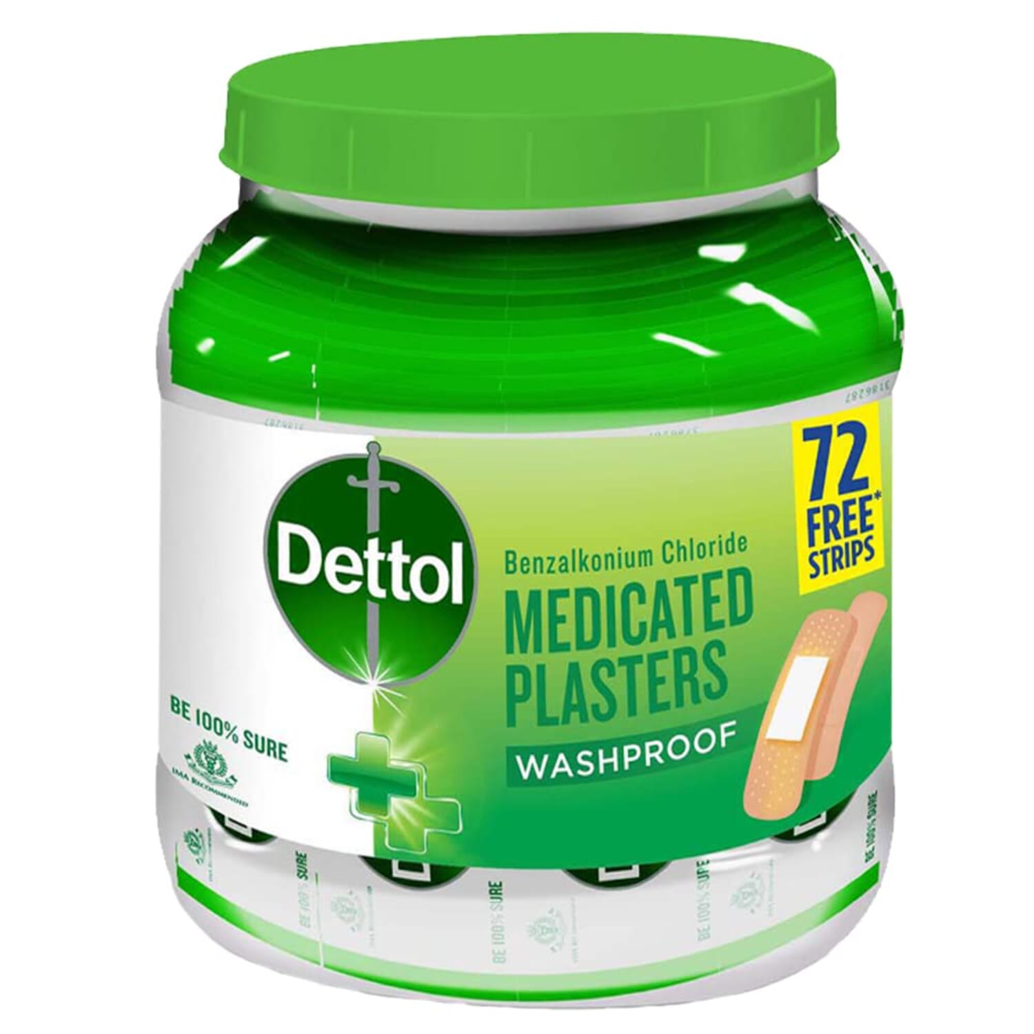 Dettol Medicated Plaster For Antiseptic And First Aid, Waterproof (Jar ...
