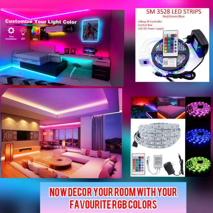 Smd Strip Multicolored Led Strip Lights USB Powered With Remote - Led ...