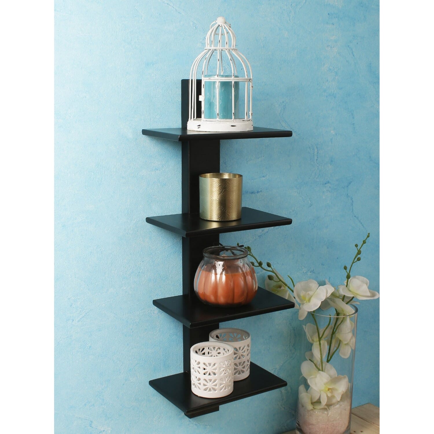WALL MOUNTED Black Basic Wall Shelf | Daraz.com.np