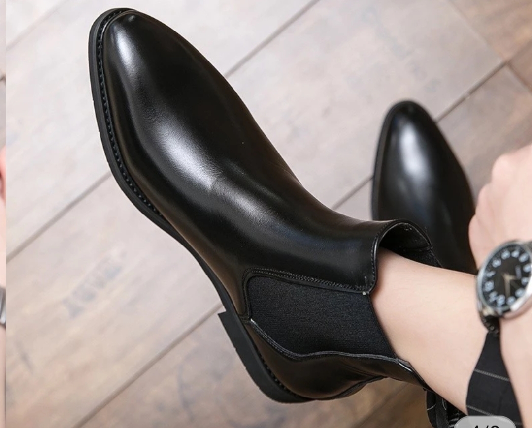 Black Leather Premium Ankle Boots For Men | Daraz.com.np