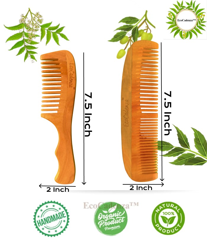 Neem Organic Wood Combs 100% Handmade, Anti-Dandruff (Pack 2). | Daraz ...