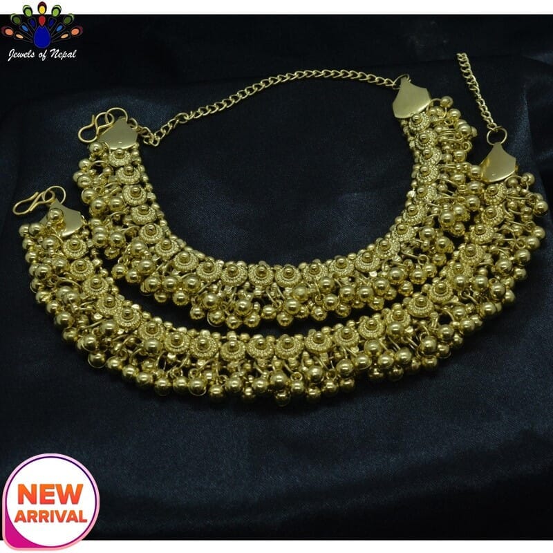 Gold Toned Chunky Metal Ghungroo Style Ethnic Pauju For Women | 27 CM ...