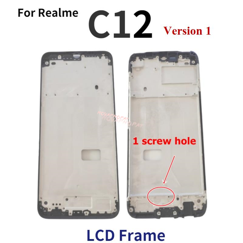 Novaphopat LCD Front Housing Frame For Realme C12 C15 LCD Display ...