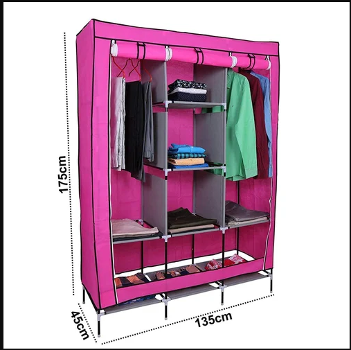 Folding Wardrobe Storage Rack Collapsible Clothes Fabric Cloth Storage ...
