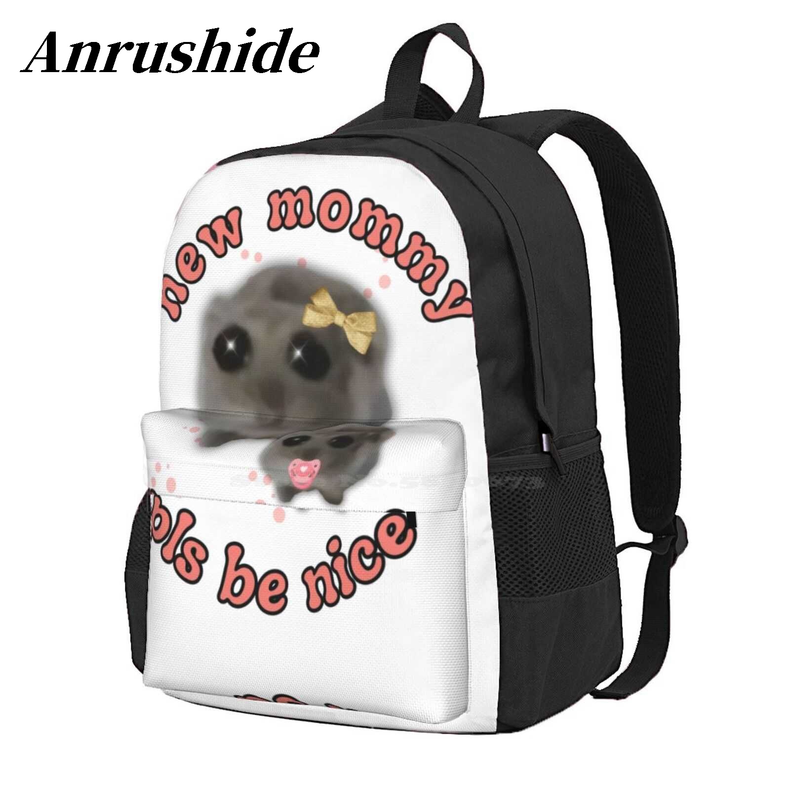 Anrushide Mom New Bag School Bag New: Hamster Sad Mom Backpack Fashion ...