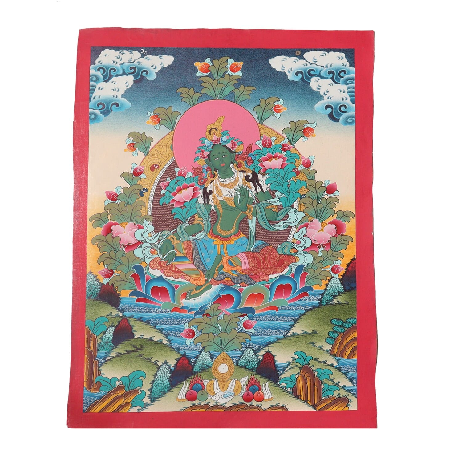 Red/White White Tara Printed Thanka 50x38 Cm | Daraz.com.np