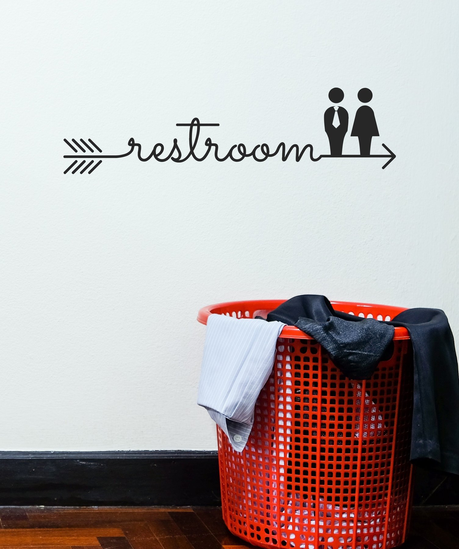 Vinyl Wall Decal Restroom Sign Toilet WC Water Closet Stickers ...