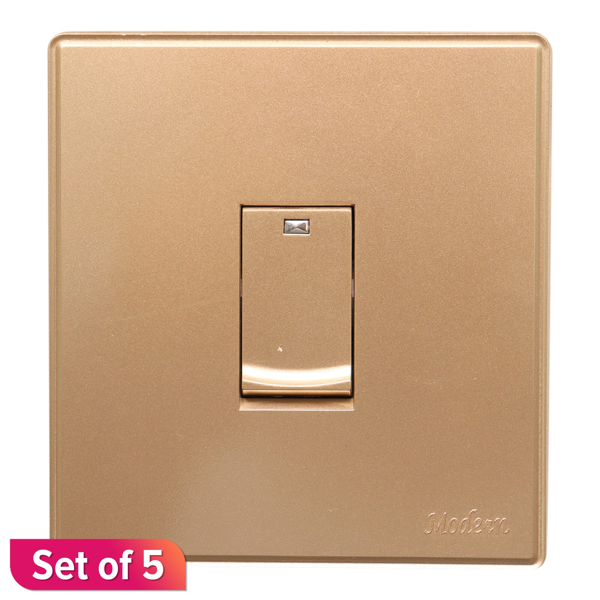 Golden Modern 1 Gang Switch Set of 5 | Daraz.com.np