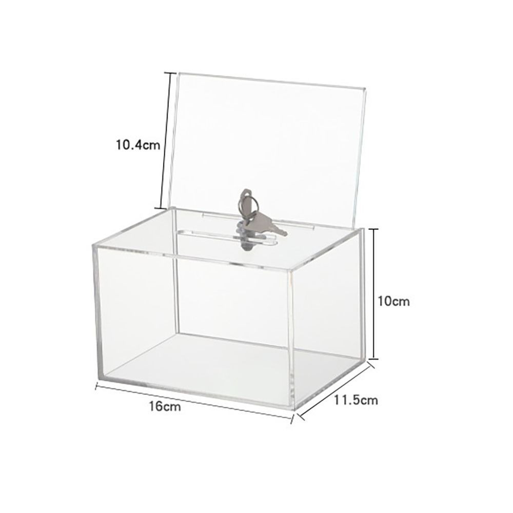 Clear Card Box Acrylic Donation Box Transparent with Lock Raffle Ticket ...