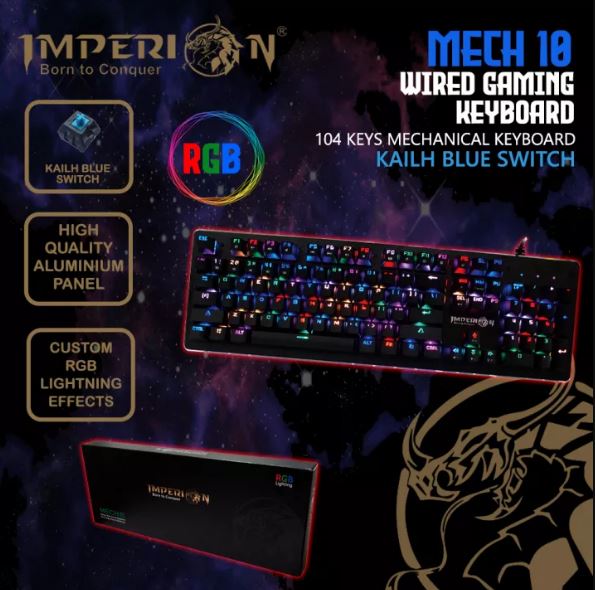 Imperion MECH 10 KG-M10R RGB Gaming Mechanical Keyboard - Kailh Switch ...