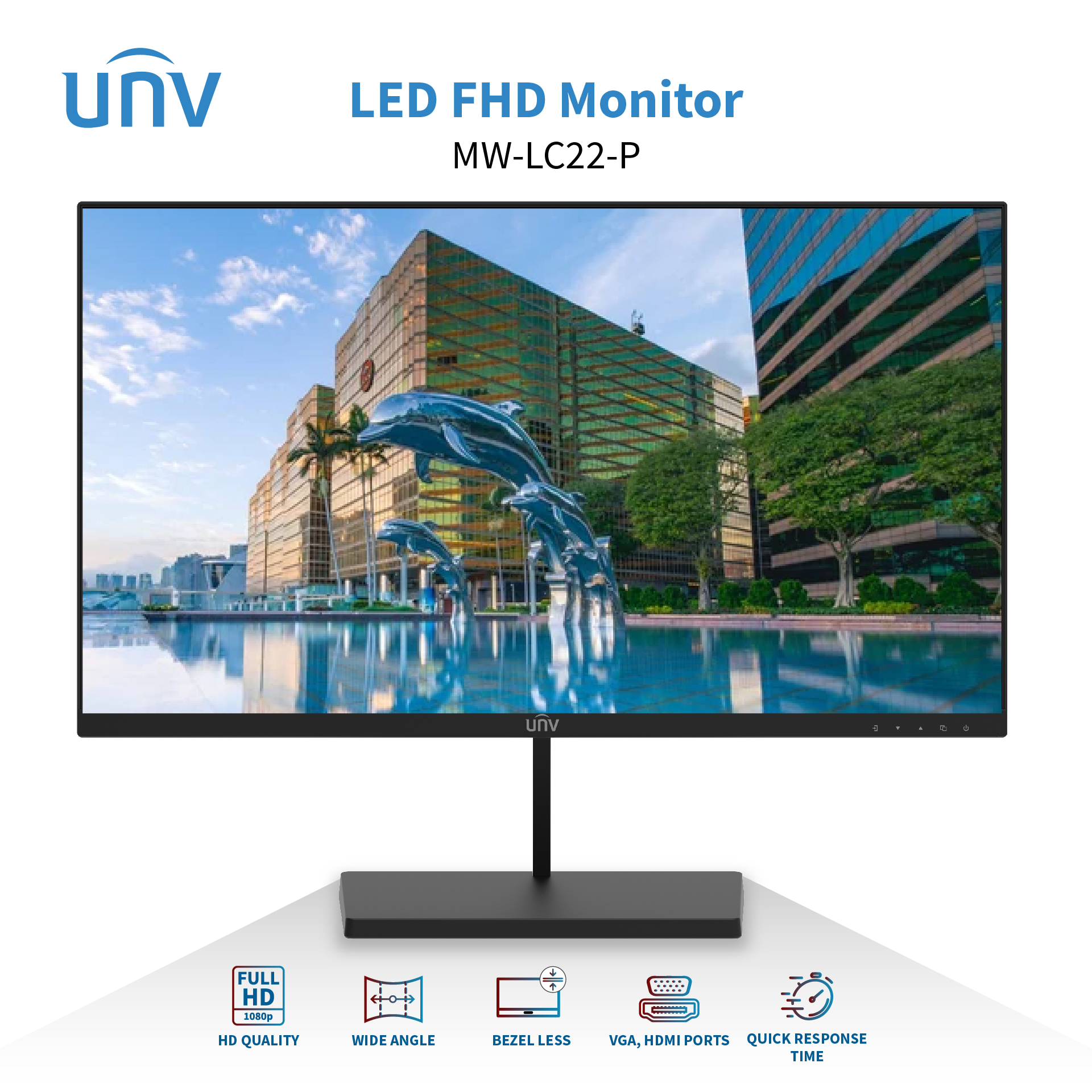 UNIVIEW 22" Inch Full HD LED Borderless Monitor - MW-LC22-P | Daraz.com.np