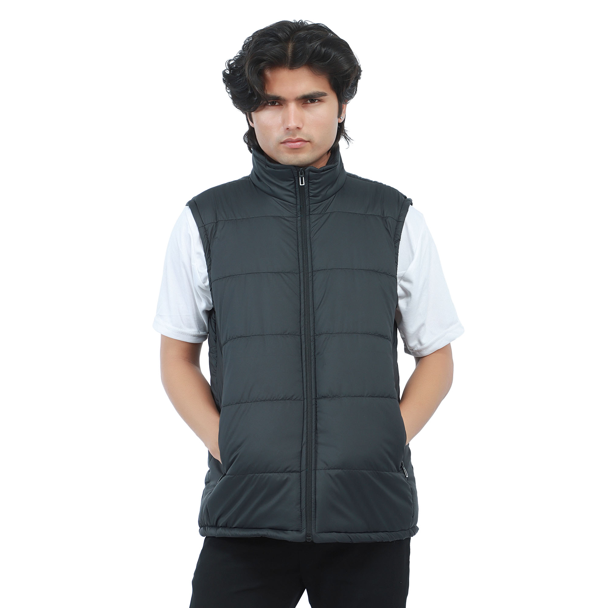 3 Layer Windproof Puffer Half Sleeves Winter Jacket For Men. | Daraz.com.np