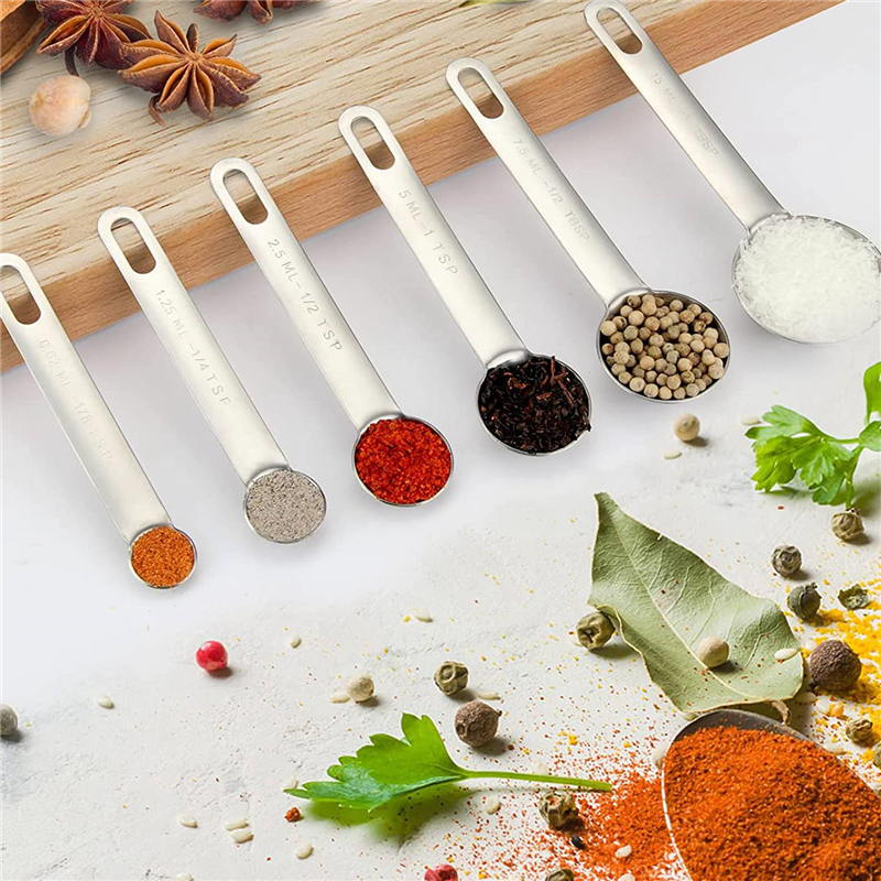Stainless Steel Measuring Spoons Cups Set, Small Tablespoon, Teaspoons ...