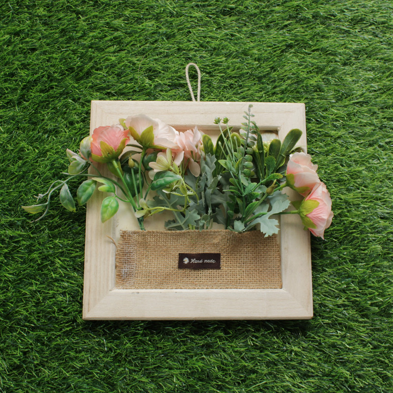White Color Square Shapped With Pink Flower Wall Frame | Daraz.com.np