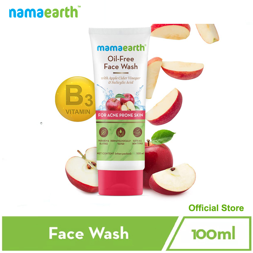 Mamaearth Oil Free Face Wash with Apple Cider Vinegar & Salicylic Acid For Acne-Prone Skin - 100 ...