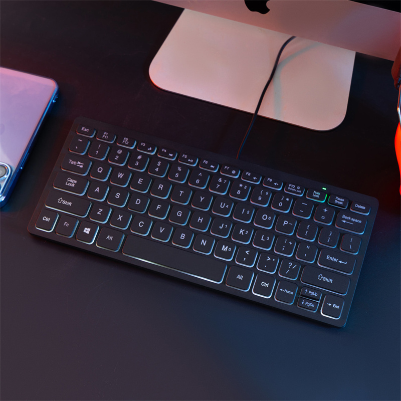 Backlit Wired Keyboard Mini Small Laptop External Keyboard Portable ...