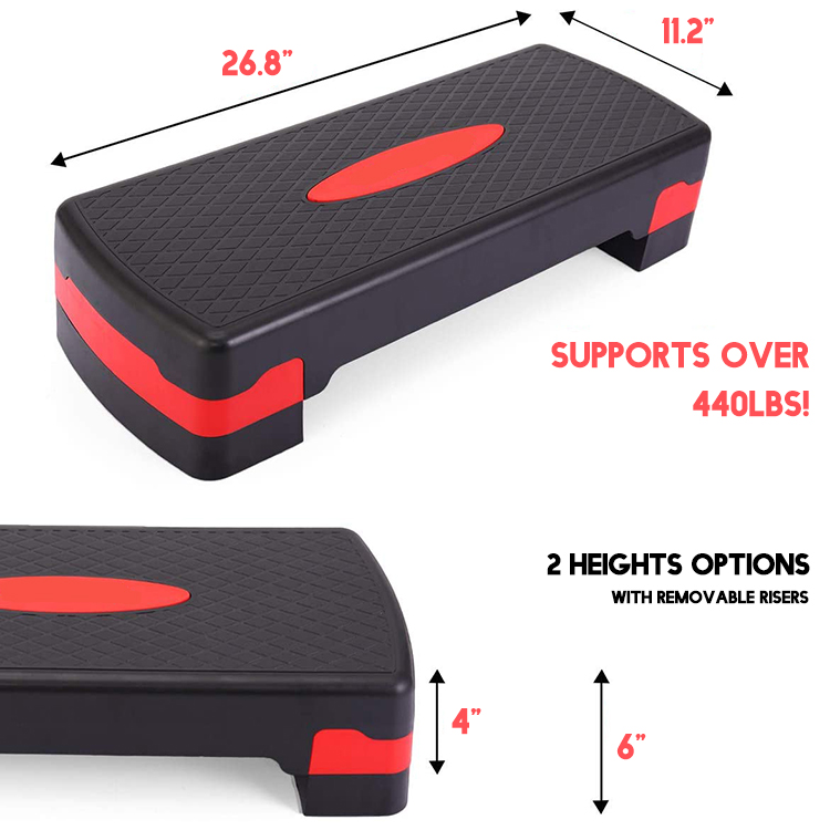 Adjustable Aerobic Stepper Platform with 2 Risers Aerobic Platform Gym ...