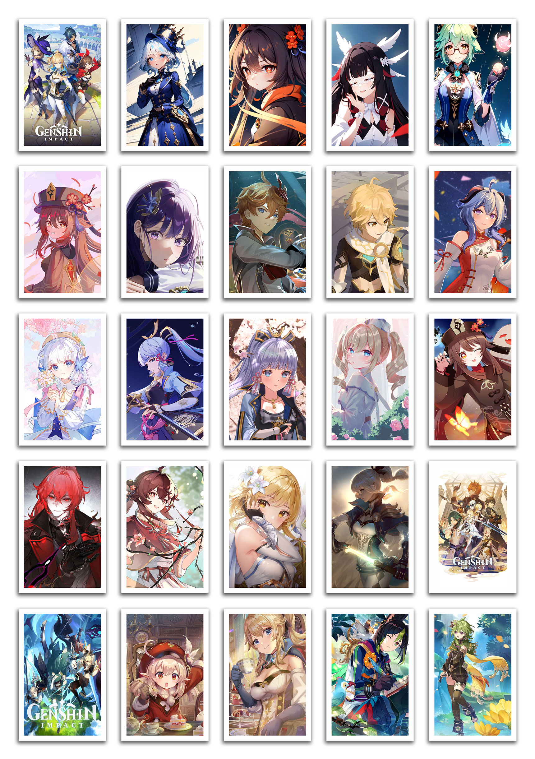 KYVOR Genshin Impact Anime Collectible Sticker Pack of 25pcs (10cm x ...