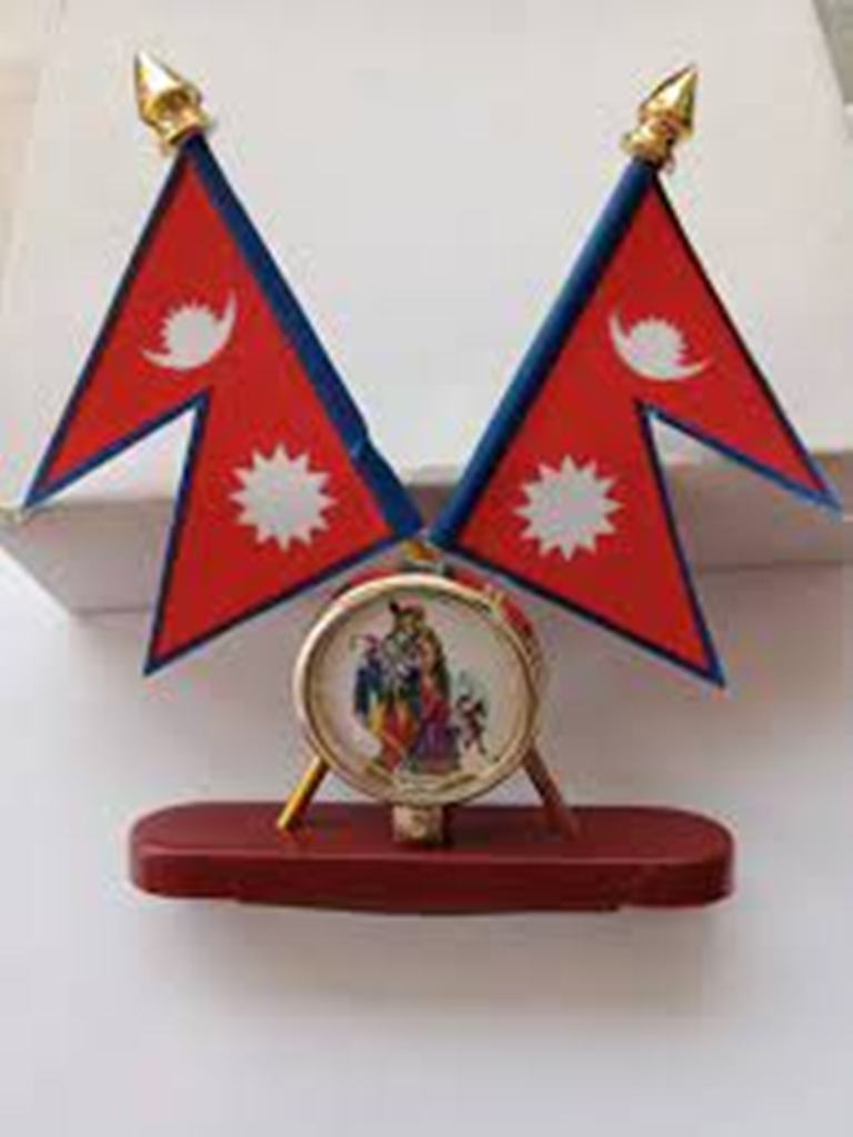 Unbreakable Nepal Flag With Radha Krishna, Table Decor, Official Nepali ...