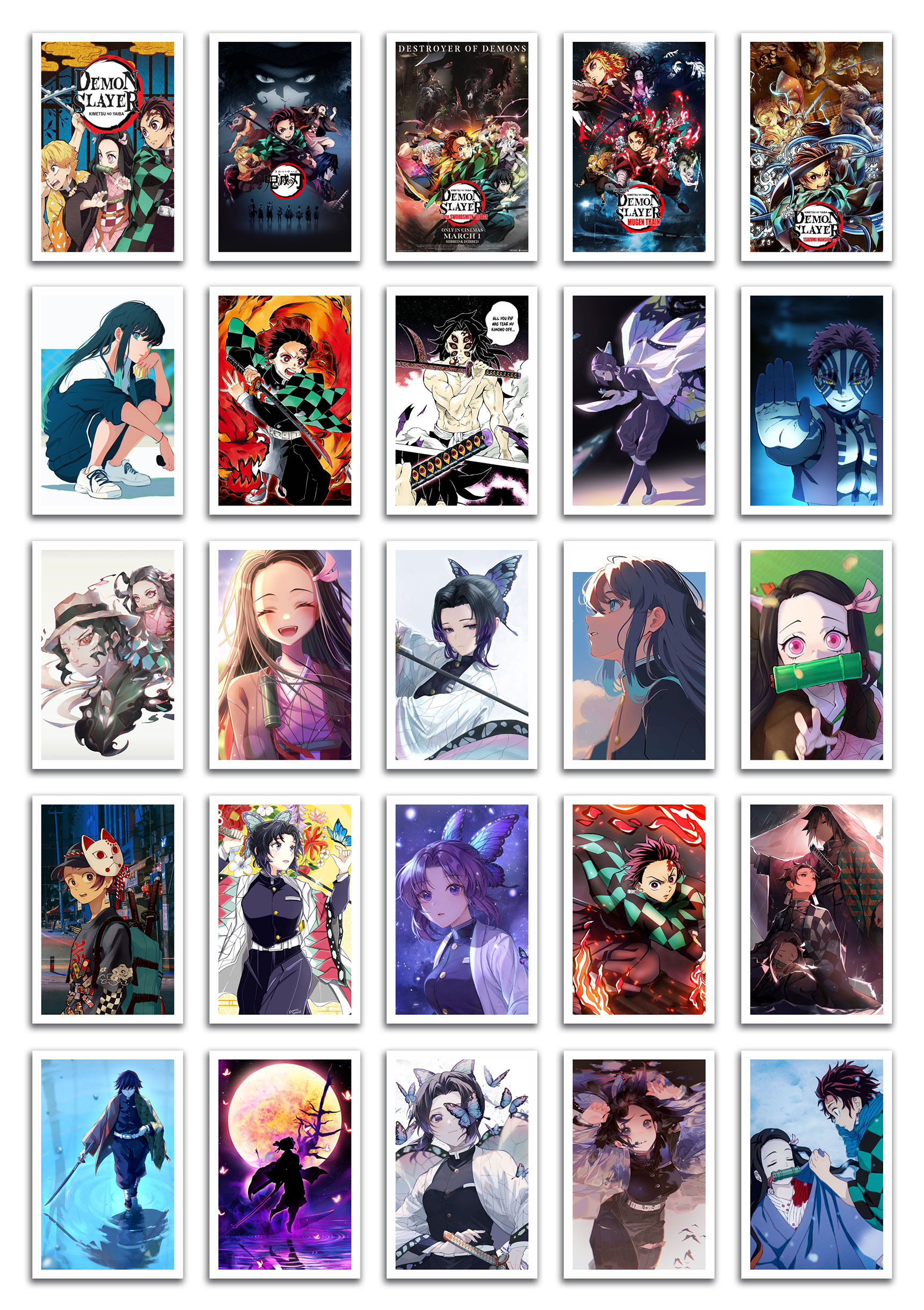 KYVOR Demon Slayer Anime Collectible Sticker Pack of 25pcs (9cm x 6cm ...