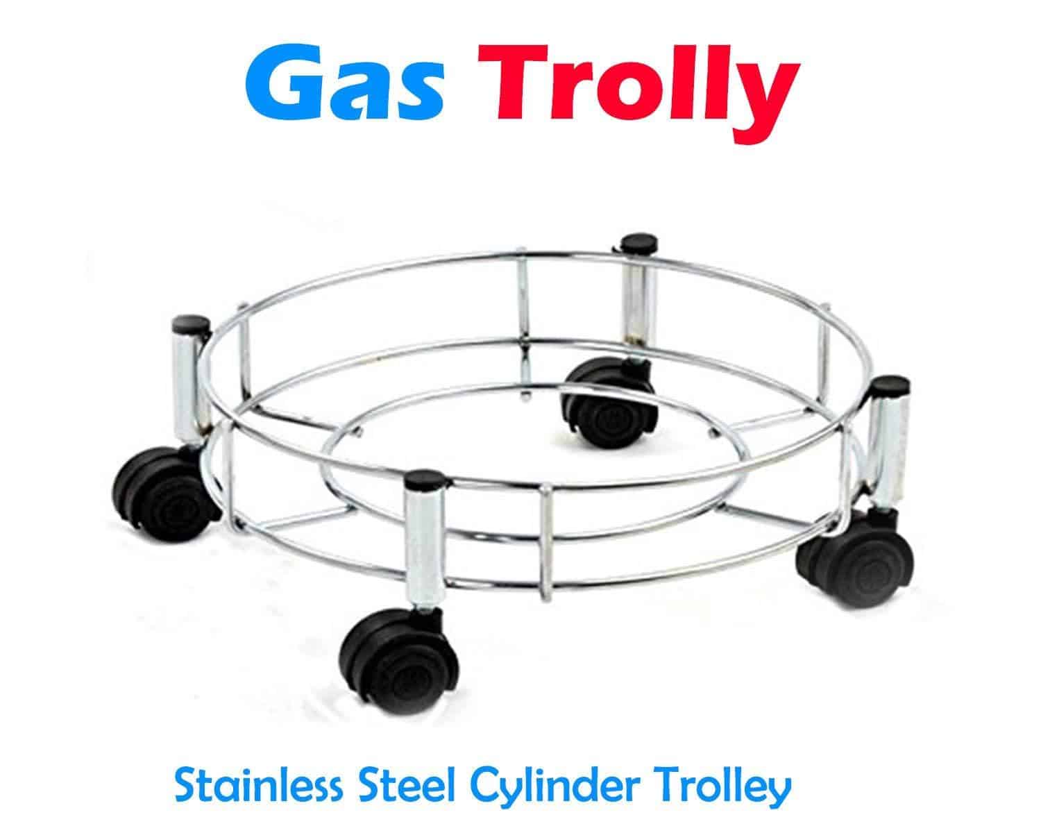 Stainless Steel LPG Cylinder Stand Gas Trolley With Wheels | Daraz.com.np