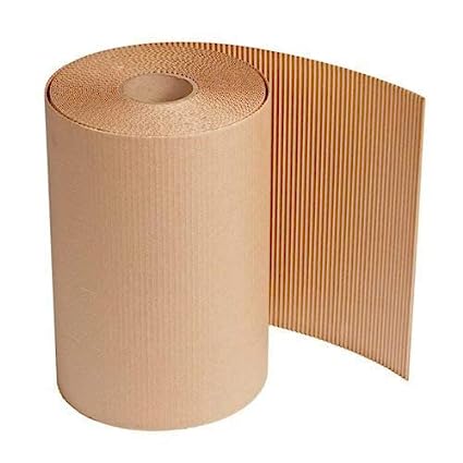 PS 5 Meters Ecofriendly 2 Ply Brown Cardboard Corrugated Roll / Rolls Packing For Ecommerce ...