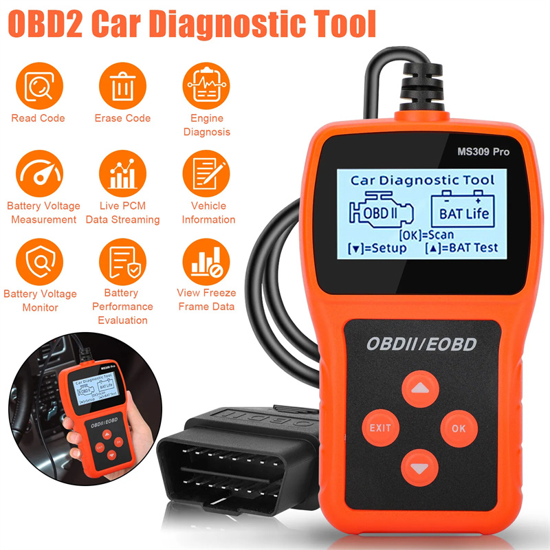 Auto OBD2 Scanner, Car Live Data & Battery Tester OBDII Engine Fault ...