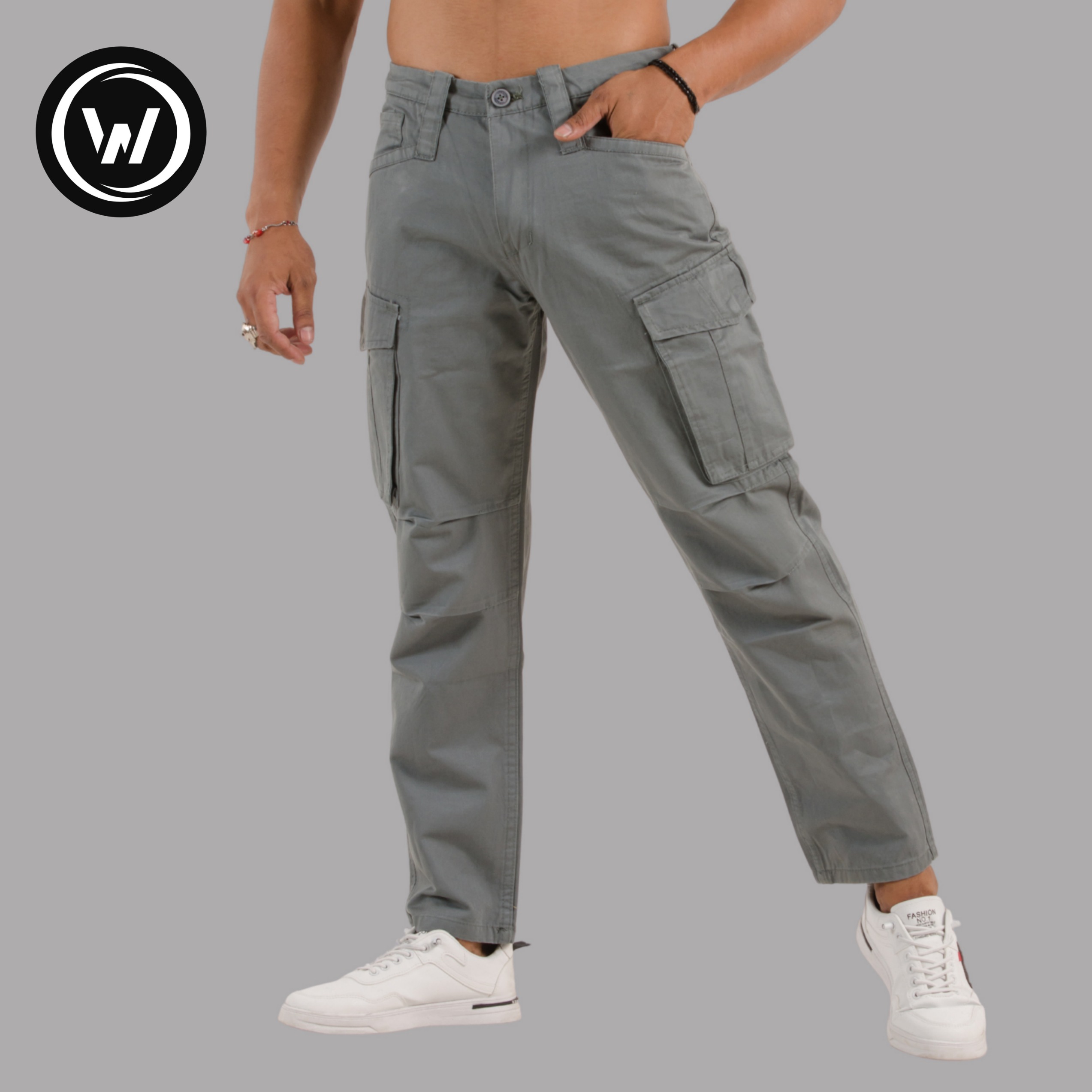 Wraon Green Solid Premium Cotton Twill Fancy Cargo Box Pant For Men ...
