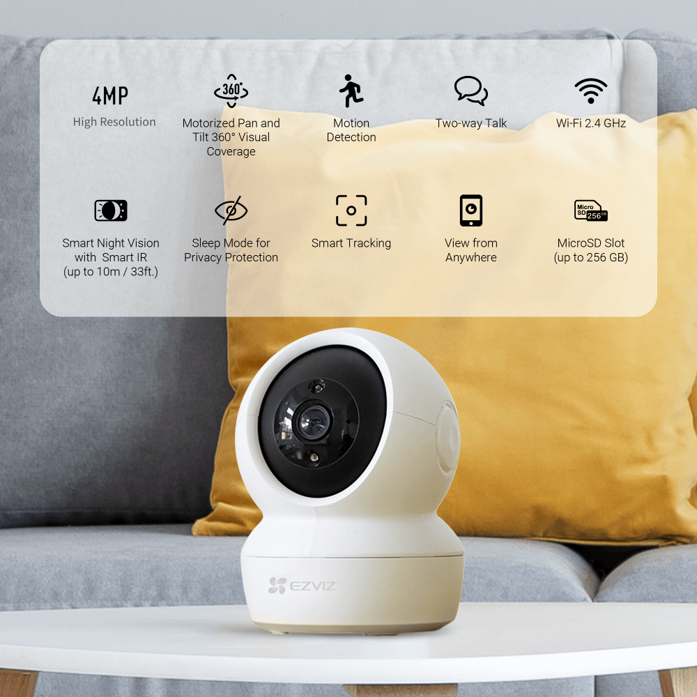 EZVIZ H6C (CS-H6C-R100-8B4WF) 2k Resolution Smart Panaromic View Indoor ...