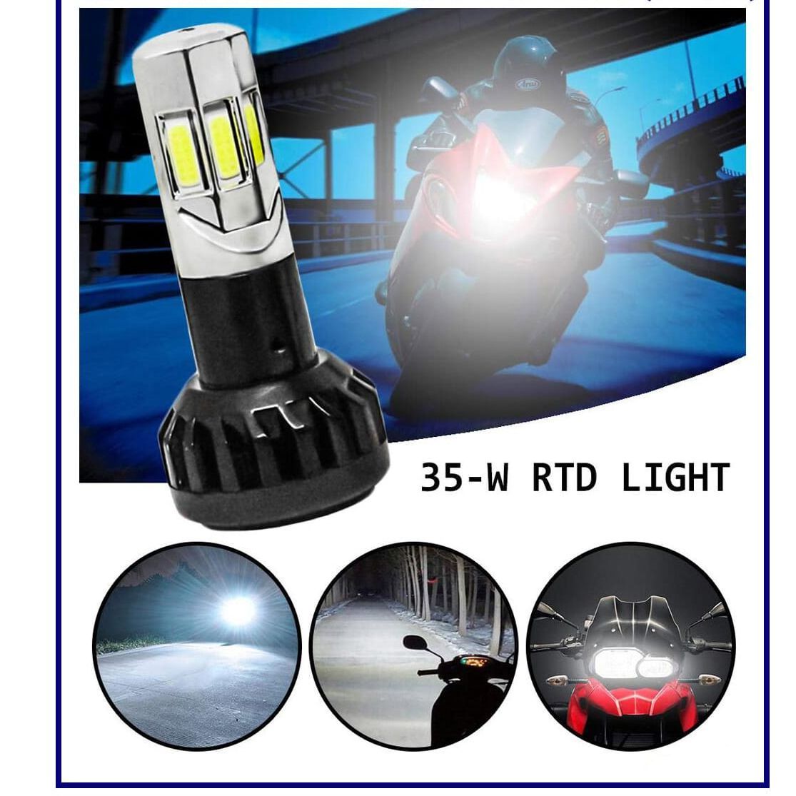 Universal Bike Rtd Led Fog Headlight Bulb With High Beam & Low Beam ...