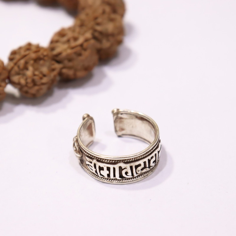 Om Mane Padme Hum Pure Silver Ring For Men and Women | Daraz.com.np