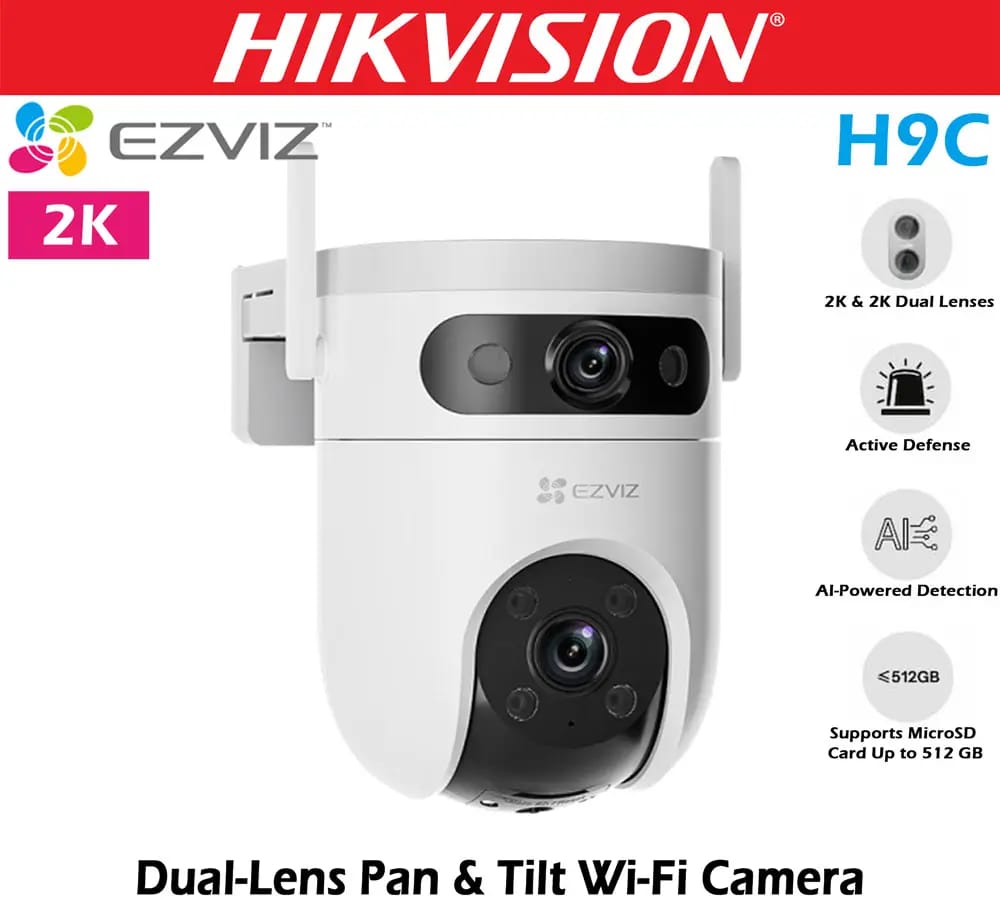 Ezviz H9C Dual Lens 3MP Wired/Wireless PTZ,Two Way Audio IP Outdoor ...