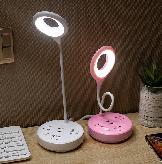 3 in 1 LED Desk Lamp Socket with Usb Hole Universal po Plug Hole 2500W ...