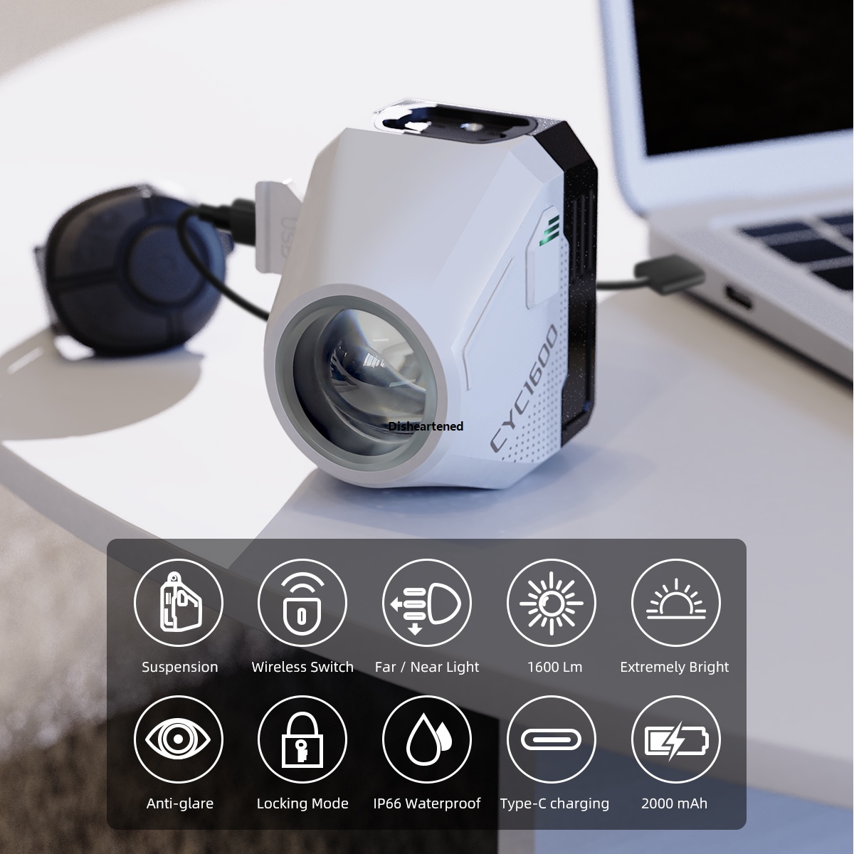 Bright Headlight Remote Control GoPro Headlight Bicycle Suspension ...