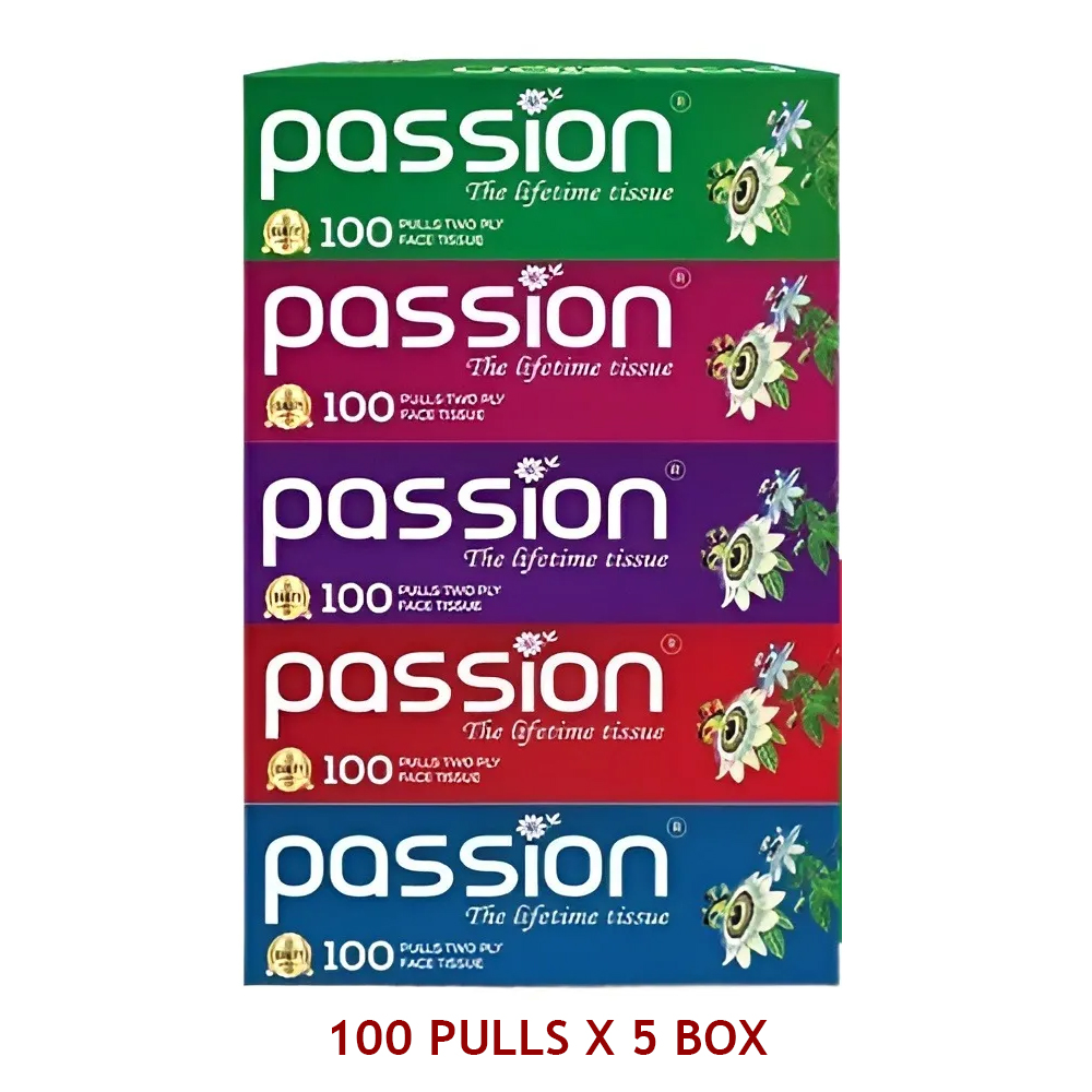 Passion Face Tissue 100 Pulls 2 Ply (5 Box Combo) | Daraz.com.np