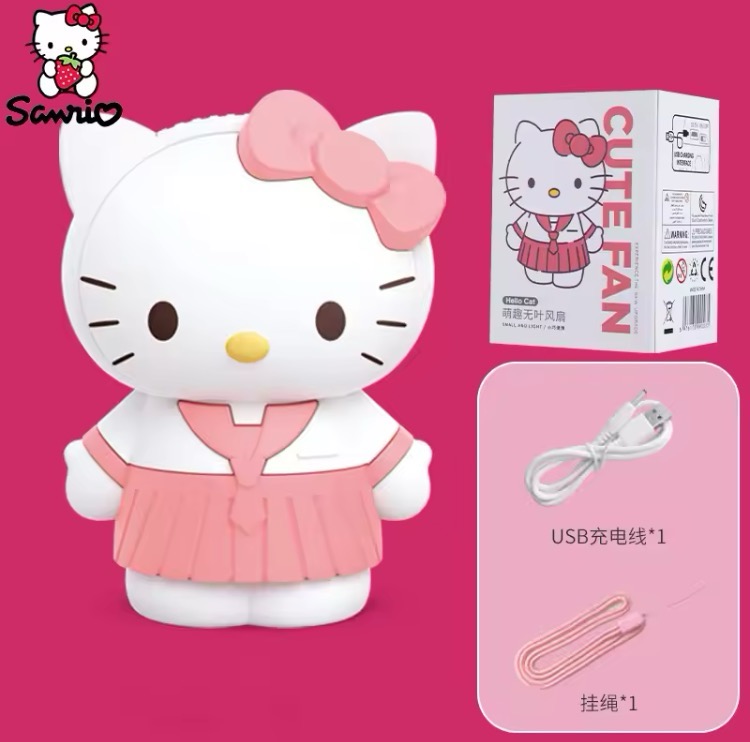 Masala Beads Kawaii 10.2cm Hello Kitty Portable Fan Usb Neck Fan sanrio ...