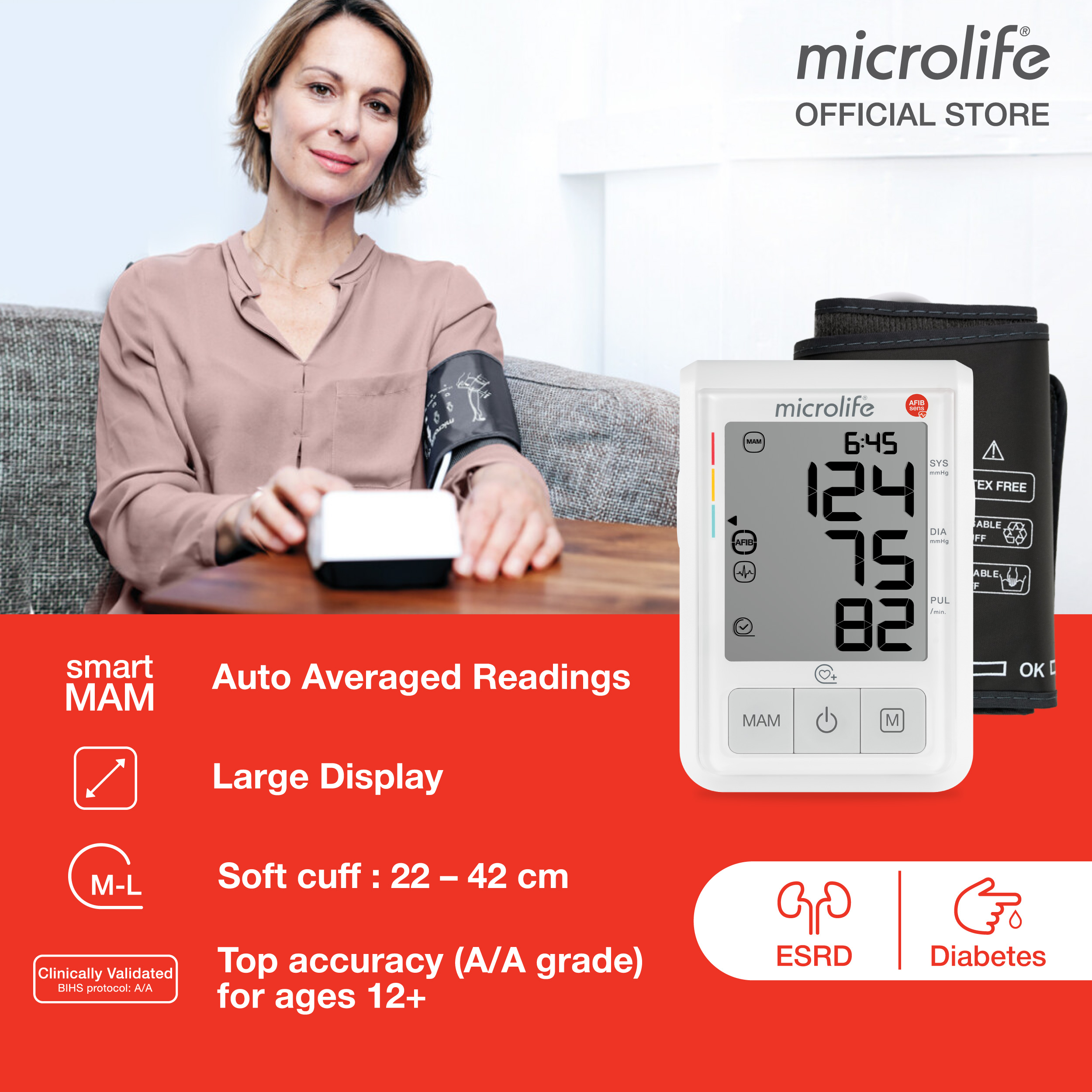 Microlife BP B3 AFIB | Blood Pressure Monitor with Atrial Fibrillation ...
