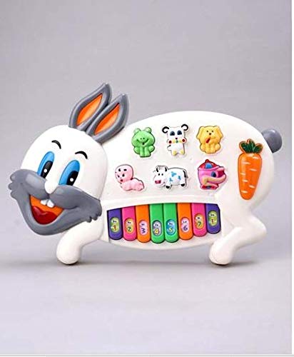 Musical Rabbit Piano For Kids With Flashing Lights, 15 Keys 3 Modes ...