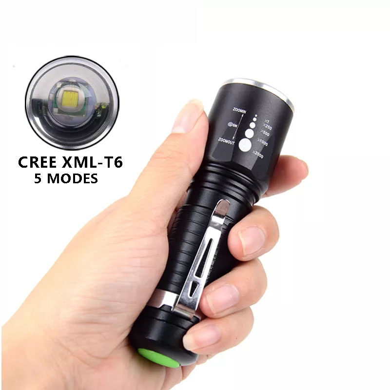 Powerful Rechargeable Tactical Flashlight Waterproof Hunting LED T6 ...