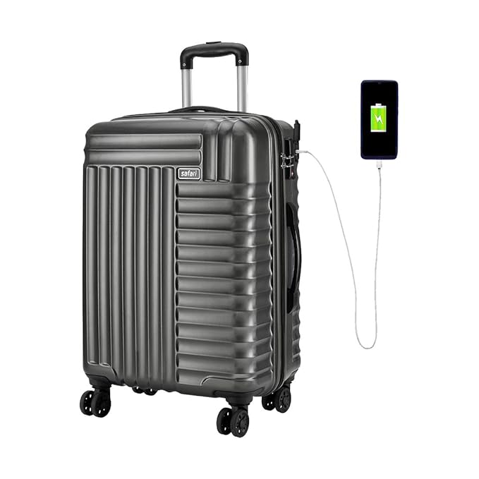 Safari Apex 8 Wheels Hard Luggage (Small) | 100% Polycarbonate | Fixed ...