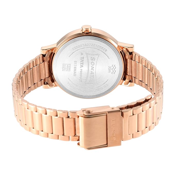 Sonata Essentials Green Dial Stainless Steel Strap Watch for Women ...