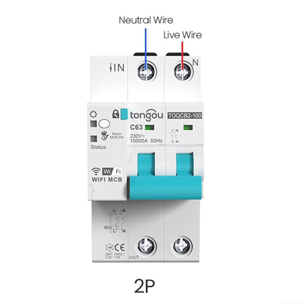 Tuyasmart Wifi Circuit Breaker Two Phase MCB With Energy Metering ...
