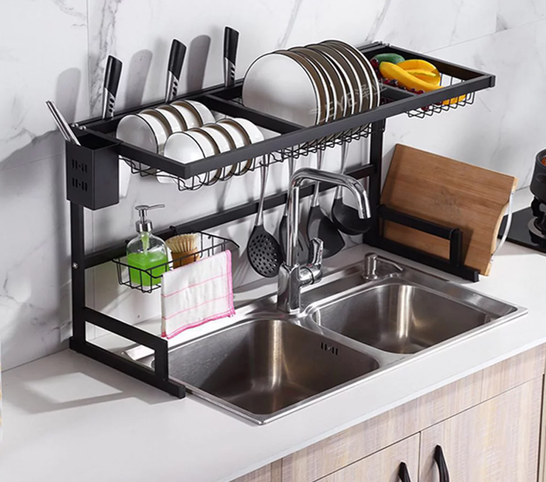 Single Layer Dish Drainer Holder Stainless Steel Kitchen Rack | Daraz ...