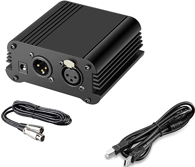 48V Phantom Power Supply With 10 Ft Xlr Cable And Adapter For Any ...
