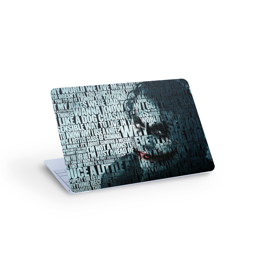 Laptop Back Sticker For Up to 15.6inch Laptop (Joker Text Overlay ...