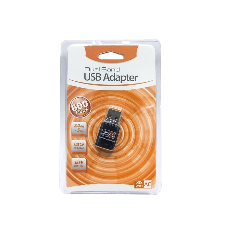 Dual Band 600Mbps USB Wi-Fi Adapter, 2.4G/5G Wireless Network Card, USB ...