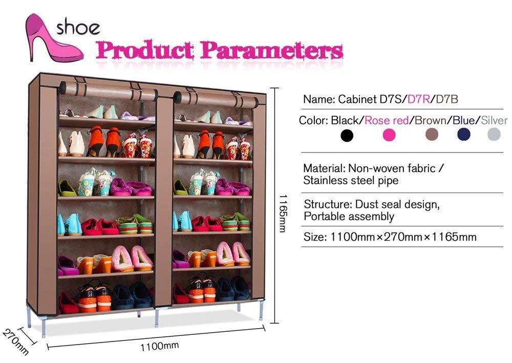 Double Layers Portable And Folding Shoe Rack - (120 X 30 X 108 Cms ...