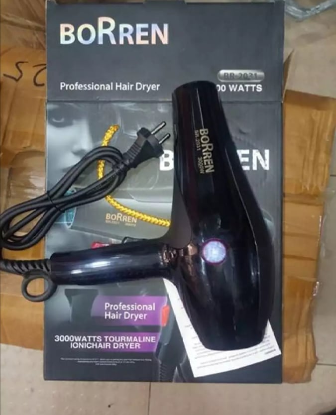 Borren Professional Hair Dryer Ceramic Blow Dryers Salon Powerful Blue ...